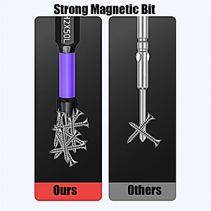 Upgraded High Hardness and Strong Magnetic Bit, D1 Anti-Slip and Shock-Proof Bits with Phillips Screwdriver Bits, Aneedtools Magnetic Bits, Magnetic Screwdriver Set (2Set)
