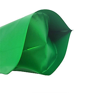 QQ Studio Pack of 100 Matte/Glossy Color Stand-Up Mylar Foil Resealable Zipper Pouches (5.5" x 7.8", Matte Green)