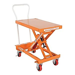 Vestil SCSC-400-2032 Steel Self-Elevating Lift Cart, 400 lbs Capacity, 40" Length, 20" Width, 30-1/2" Height