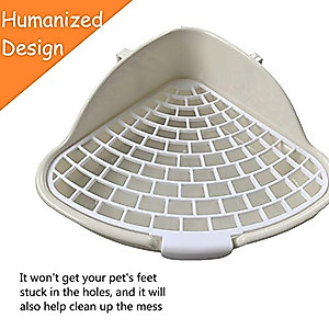 Hamiledyi Bunny Litter Pet Toilet Potty Trainer Corner Pan Bedding Box for Small Animal Guinea Pig Ferret Hamster Dwarf Rabbit(White)