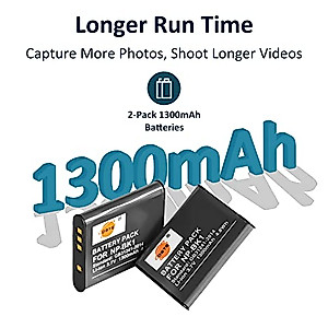 DSTE 2PCS NP-BK1(1300mAh/3.7V) Battery Charger Set Compatible for Sony Bloggie MHS-CM5,MHS-PM5,Cyber-Shot DSC-S750,DSC-S780,DSC-S850,DSC-S950,DSC-S980,DSC-W180,DSC-W190,DSC-W370,Webbie MHS-PM1 Camera