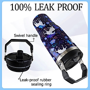 HOWSEESNOW 30oz Horse Tumbler With Handle and Straw - Insulated Leak Proof Travel Coffee Mug, Reusable Stainless Steel for Horse Lovers, Gifts for Girls, Dark Purple