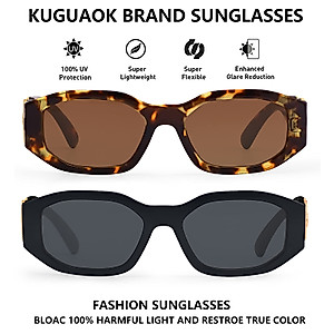 KUGUAOK Irregular Rectangle Sunglasses Women Trendy Design UV Protection Small Sun Glasses