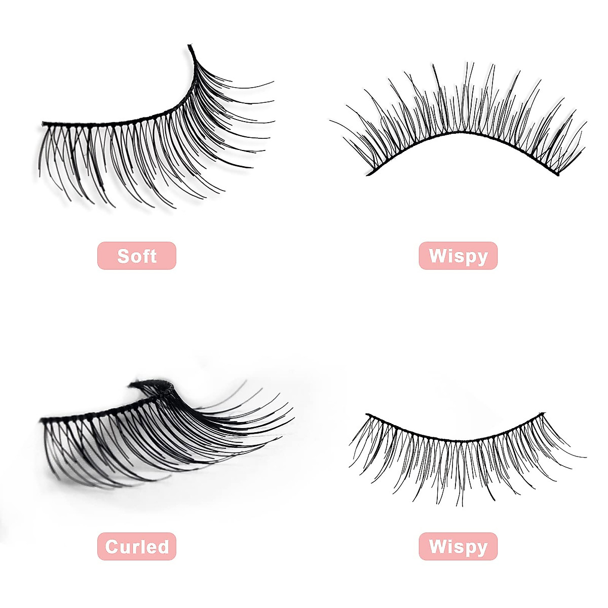 AHIER 50 Pairs Natural Look Taiwan Handmade Fake False Eyelashes Eye Lashes Classical Eyelashes