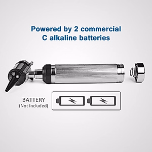 Otoscope Kit- Professional Diagnostic Ear Examination Otoscope Tool with 2 Halogen Lamps, 3 Different Size Ear Speculums for Children, Adults, Doctors, Veterinary, Even Pets