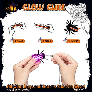 82 Pcs Glow Critters For Halloween Party Favor, Include Glow Bugs and Mini Glow Sticks, Glow in the Dark Party Toys Set for Kids, Trick or Treating Goodie Supplies, School Classroom Game Prizes