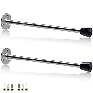 Rannb Extra Long Door Stopper Wall Mount Door Stop Bumper with Rubber Tip 250mm/10" Total Length - Pack of 2