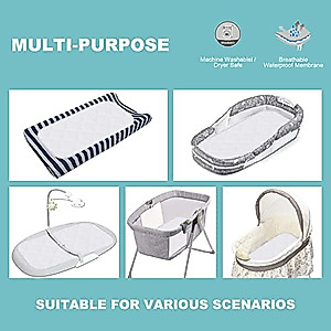 Sunny zzzZZ 6 Pack Baby Waterproof Changing Pad Liners - Quilted Thicker Ultra Soft Changing Table Cover Liners - Durable & Easy to Clean - White - 23" x 11"