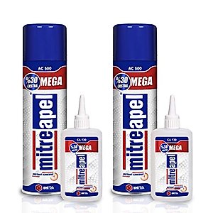 Super CA Glue (2 x 4.5 oz.) with Spray Adhesive Activator (2 x 16.9 fl oz.) Ca Glue with Activator for Wood, Plastic, Metal, Leather, Ceramic - Cyanoacrylate Glue for Crafting&Building (2 Pk)