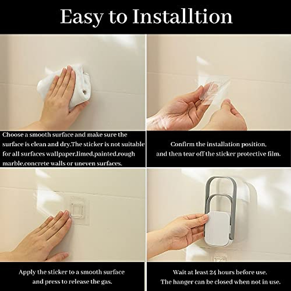 LINFIDITE 2 Pack Clothes Hanger Organizer Hanger Storage Organizer Stacker Double Layers Foldable Hanger Holder Rack Wall Mounted Clothes Hanger Clips Organizer for Laundry Room Balcony Bathrooms,Grey