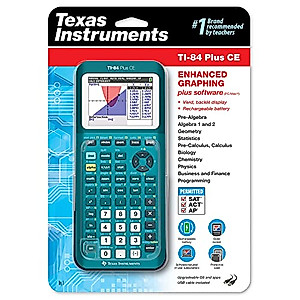 Texas Instruments TI-84 Plus CE Color Graphing Calculator, Teal (Metallic)