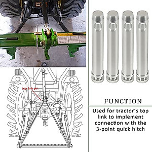 Yoursme S07070200 Cat 1 Top Link Pin Hitch Accessories for Tractors, 5-1/2” – 3/4”, Replace 195589M1, AC339942, 4 Packs