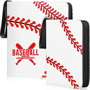 2 Pieces 1040 Pockets Card Binder Sleeves for Trading Card Collection Storage, Card Sleeves Card Holder Album Protectors Set for Sport Card, 2 Designs (Baseball)