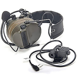 【Z-TAC Official Store】 ZTactical Comta III Headsets（Z051-FG）+ U94 zPTT Kenwoo Push-to-Talk（Z113KEN） Noise Reduction Headphones WalkieTalkie Dual zPTT for Military Radio