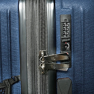 Olympia U.S.A. Sidewinder Expandable, Lightweight, Durable, Scratch Resistant Hardshell 25 inch Carry On Suitcase with TSA Lock, 360° Dual wheels, Laptop Compartment, Navy