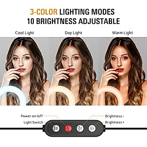 Kaiess Video Conference Lighting, Ring Light for Computer Monitor, Laptop Ring Light with Clip and Tripod for Zoom Call Lighting/Remote Working/Live Streaming, Webcam Light with 3 Light Modes