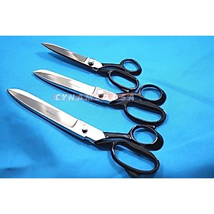 New German Heavy Duty Upholstery Sewing Dressmaking Carpet/Shear Tailor Fiber Cutting Scissors 8"+10"+12" -Long Last (Set of 3)