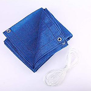MAHFEI Balcony Privacy Screen, Shading Net Anti-Voyeur Privacy Protection Anti-UV Ecological Materials Odorless Metal Hole Design Patio Customizable (Color : Blue, Size : 1.1x2m)