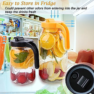 Mason Jar Pitcher Lids With Pour Spout And Handle Wide Mouth Mason Jar Lid With Flip Cap Airtight & Leak-Proof Heavy Duty (Jar Not Included)