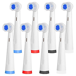 Pursonic Rotating Electric Toothbrush Heads - 8 Pack Electric Toothbrush Replacement Brush Heads for Teeth and Gum Care - Tooth Brush Heads for RET20USB, RET20USB-BK & RET200 (White)