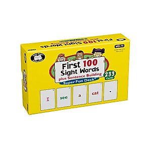 Super Duper Publications | First 100 Sight Words Plus Sentence Building Fun Deck Flash Cards | Educational Learning Resource for Children