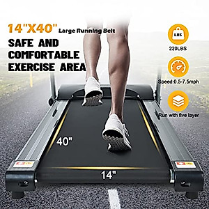 FYC Folding Treadmill for Small Apartment, Electric Motorized Running Machine for Gym Home Office, Fitness Workout Jogging Walking, Easily Install and Space Save