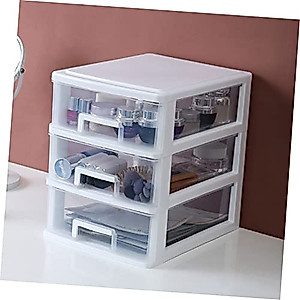 Mikinona Storage Cabinet 6 Tier Stackable Storage Container Jewelery Container Storage 3 Drawer Stacking Drawers Storage Small Drawer Storage Desk Drawer Office Storage Tray Jewelry White