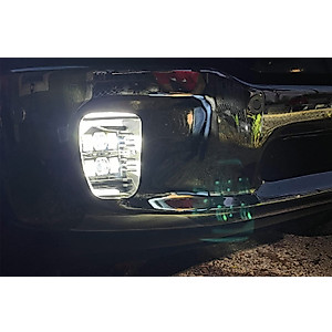 Z-OFFROAD LED Fog Lights w/White DRL Compatible with 2013-2018 Dodge Ram 1500 Bumper Driving Lamps Replacement Assembly Kit - Black