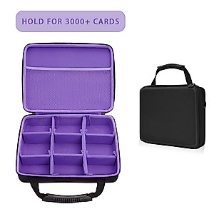 TPCY Extra Large Cards Case, Can Store 2400 Cards.Compatible with PM TCG Cards/C. A. H./YuGiOh/Magic The Gathering Trading Card Game and All Other Card Games (Purple)