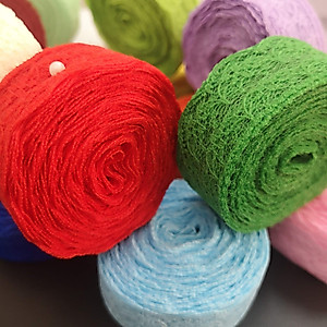 20 Rolls 200 Yards Mixed Color Floral Pattern Fabric Lace Ribbon