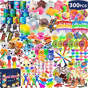 300 PCS Party Favor for Kids Goodie Bags Stuffers, Prize Box Toys for Kids Classroom Bulk, Small Fidget Toys Pinata Fillers, Treasure Chest Toy for Students Rewards, Carnival Prizes, Birthday Gifts
