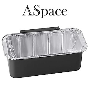 aspace Grease Catcher with Cup Liners, Drip Catcher Pan for Blackstone 28& 36 Inch Professional Flat Top Griddle Liquid Holders, Black Metal Tray with 6-Pack Disposable Foil Pans(Short Hook)