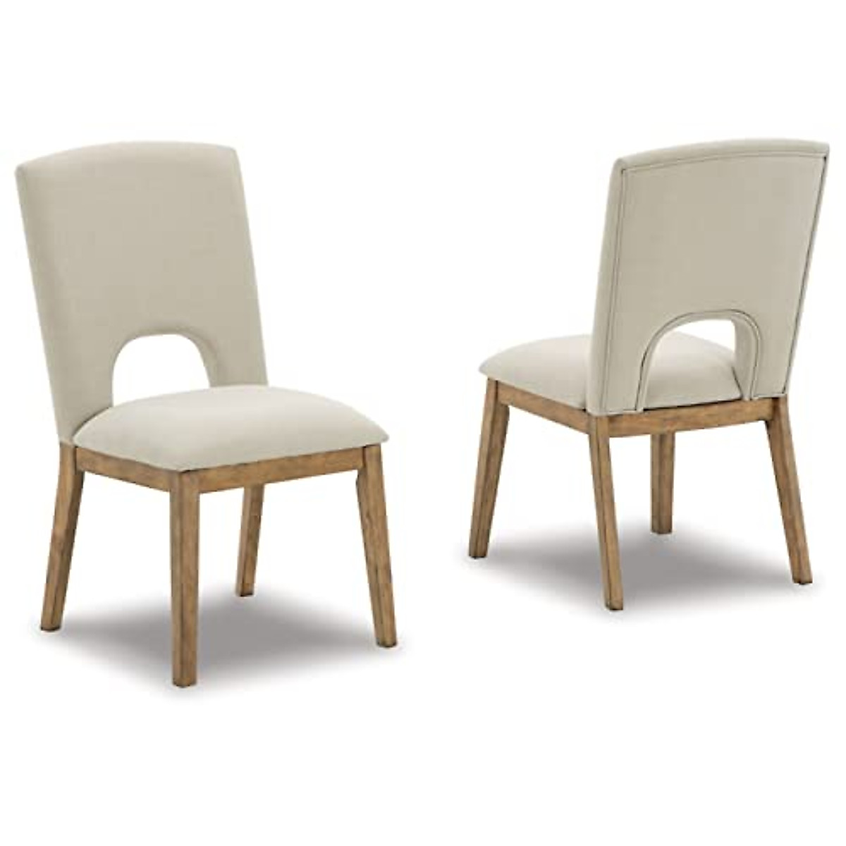 Signature Design by Ashley Dakmore Dining Upholstered Side Chair, 2 Count, Light Brown & Beige