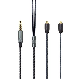 SE215 Upgrade Gold Plated Jack Cable Replacement Earbuds Exchange Cord Compatible with SHURE SE846 SE425 SE535 SE535LTD-J SE315; YINYOO PRO H5 HQ5 Better Earphones (Black)