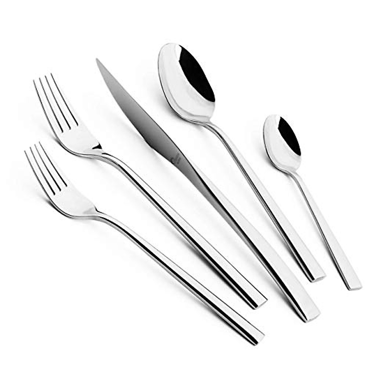 Bundle: Bone China dinnerware set 16-piece and Stainless steel silverware set 20-piece, Plates and Bowls Sets, Dishes Dinnerware Sets, Dinnerware Sets, White Plates,Flatware Set, Cutlery Set