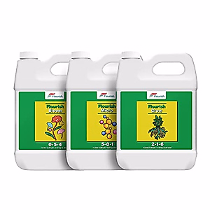 Bloom Grow Micro Liquid Nutrients - Flourish Hydroponic Garden Plant Fertilizer Series for Plants, Vegetables and Soil (Pack of 3-1 Liter Each) -Upgraded Version