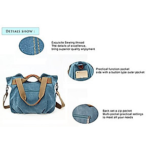 Chikencall® Women Bags Casual Vintage Hobo Canvas Mulit-Pocket Daily Purse Top Handle Shoulder Tote Shopper Christmas Handbags Grey