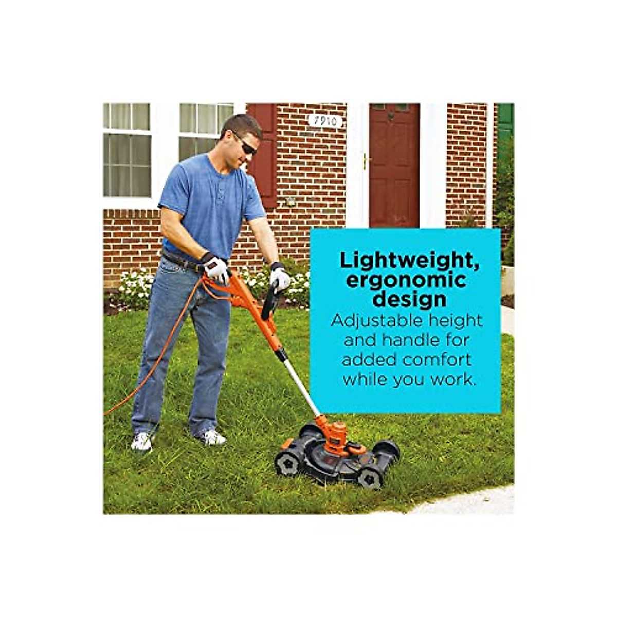BLACK+DECKER 3-in-1 String Trimmer/Edger & Lawn Mower, 6.5-Amp, 12-Inch, Corded (MTE912) (Power cord not included), Black/Red