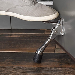 Amazon Basics Chrome, 4-Inch Hands-Free Kick Door Stop, 1-Pack