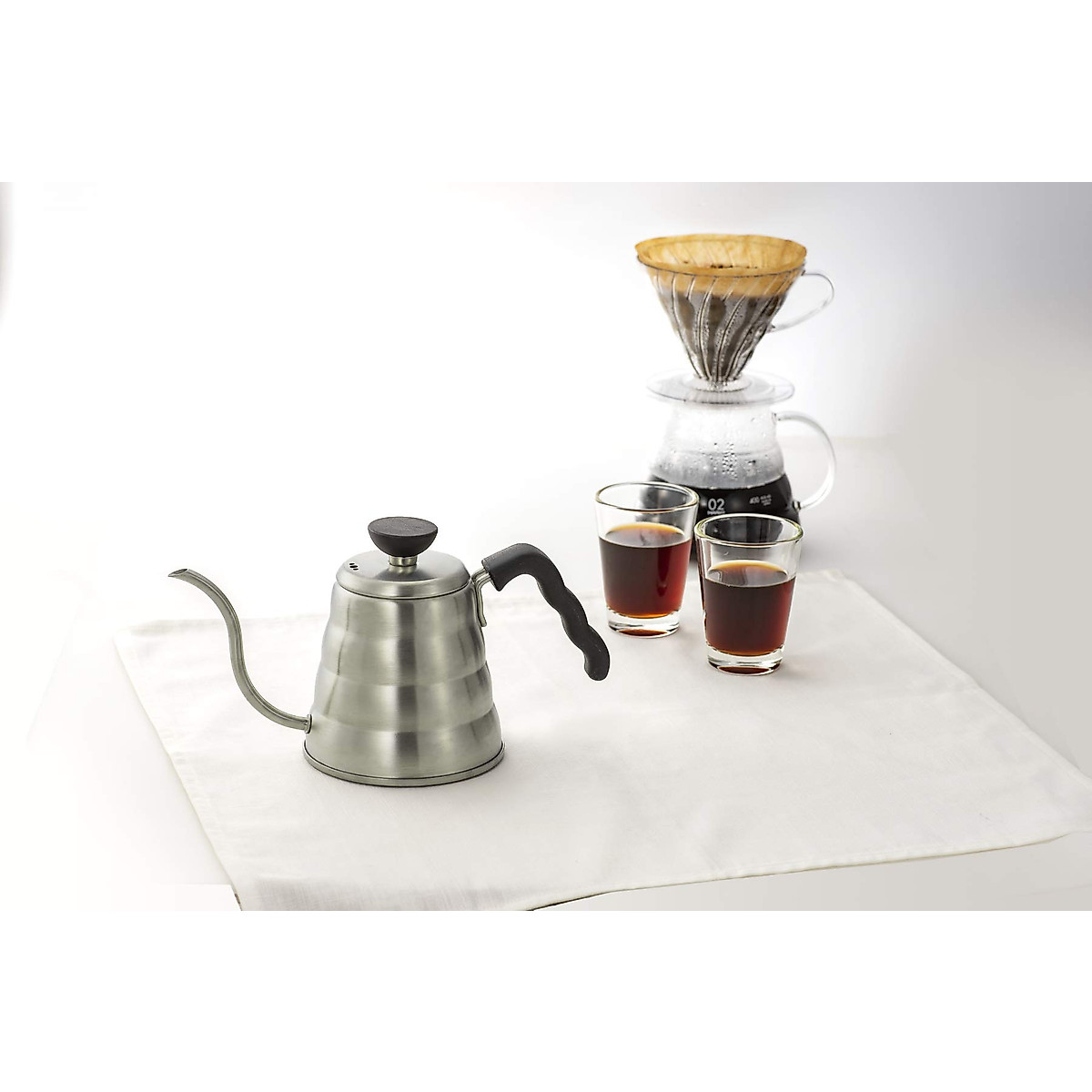 Hario V60 "Buono" Drip Kettle Stovetop Gooseneck Coffee Kettle 700ml, Stainless Steel, Silver
