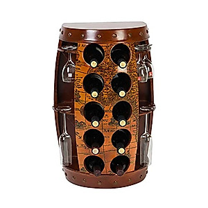 Floor-Standing Half of The Barrel Creative Decor Display Stand Stable Wine Cellar Storage Box J1028, PIBM