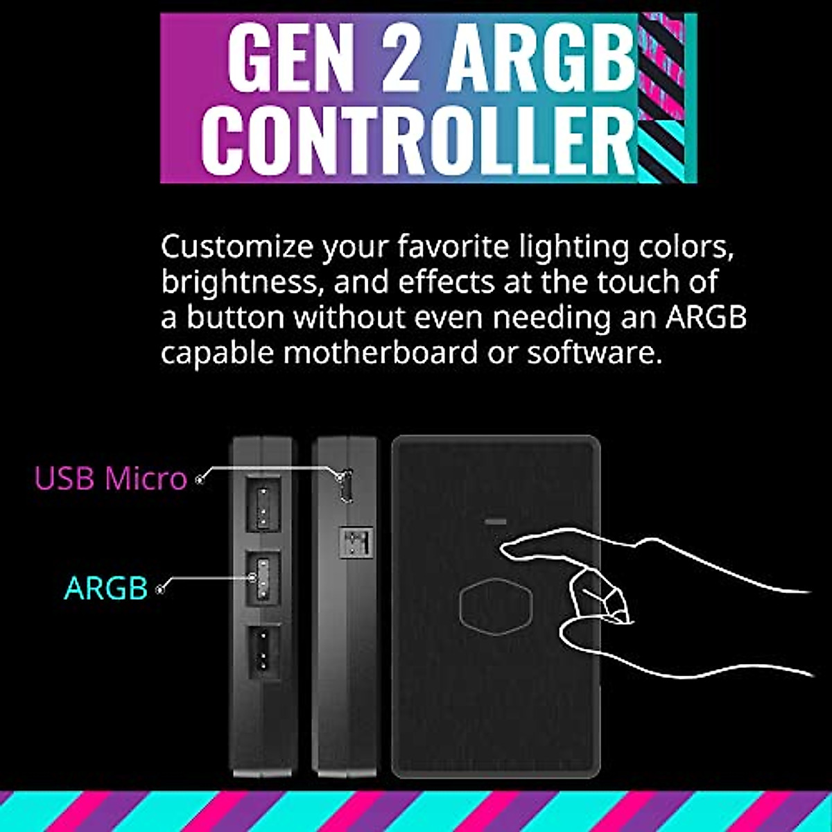 Cooler Master MasterFan MF120 Halo 3n1Fans, Duo-Ring ARGB Customizable Lighting, 120mm PWM Static Pressure, ARGB Header Extender For PC Case, Liquid and Air Cooler (MFL-B2DN-18NPA-R1),Black