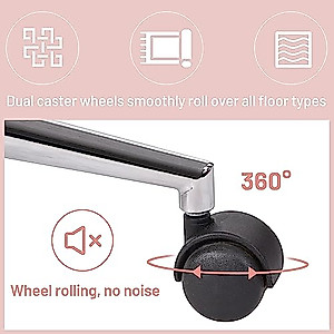 FurnitureR Velvet Home Office Chair, Mid Back Desk Chairs with Rolling Wheels, Adjustable Task Chair for Living Room, Bedroom, Make-up, Studying, Small Spaces - Rose