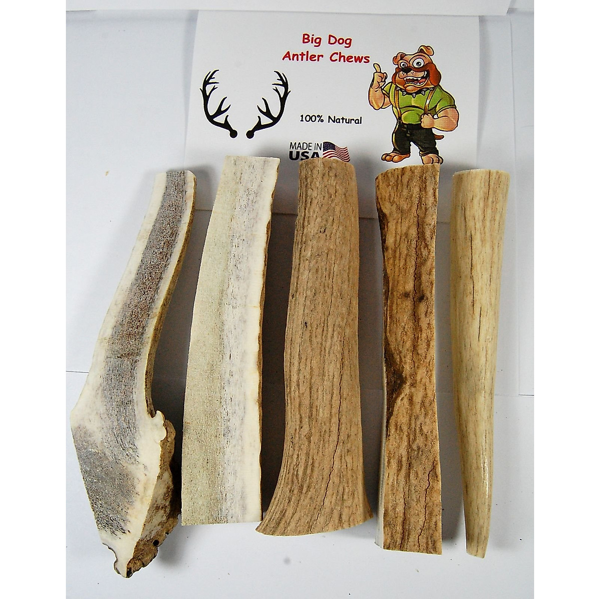 Big Dog Antler Chews - Grade B Deer and Elk Antler Pieces - Dog Chews - Antlers by The Pound, One Pound - Six Inches or Longer - Natural Healthy Long-Lasting Treat