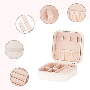 Sincerez Jewelry Box, Small Jewelry Case for Fans, Music Lover Gifts-Portable Jewelry Case for Ring, Necklace, Bracelet, Earring Organizer Storage Holder Boxes