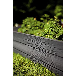 Vita Urbana 4 Foot x 4 Foot x 11 inch Embossed Vinyl Modular Garden Bed, Slate Gray, Grey, Woodgrain, PVC, BPA and Pthalate Free, VT17600
