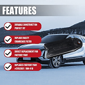 CV52001 Crankcase Ventilation Filter Breather Element Cummins CCV Filter Compatible with Dodge Ram 2500 3500 4000 4500 5500 Ford F650 750 904-418 4936636 68002433AC