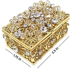 CB Accessories Wedding Unity Coins - Arras de Boda - Decorative Box with Rhinestone Crystals Keepsake 76 (Gold)