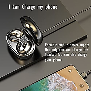 Open Ear Earbuds Sport Clip On Open Ear Headphones Bone Conduction Earbuds Cycling Running Workout Ear Buds Wireless Headphones Bone Conducting Earbud Gaming Gym Bluetooth Earbud Earphones