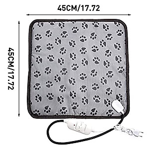 LXXSH Pet Electric Blanket Heating Pad Dog Cat Bed Mat Waterproof Anti-Bite Adjustable Temperature Chair Cushion (Size : 45cm)